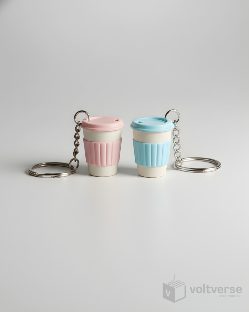 Coffee Cup Keychain | Minimal Lifestyle Accessory - voltverse